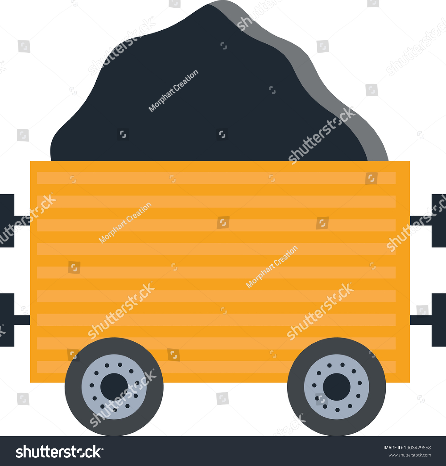 Big Coal Trolley Illustration Vector On Stock Vector (Royalty Free ...