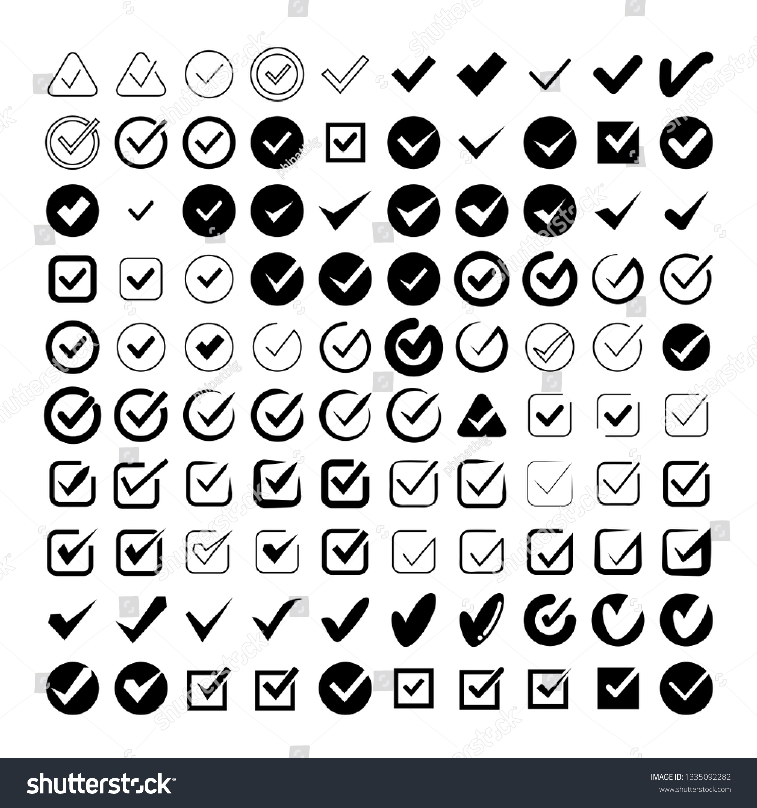 Big Collection Check Mark Icons Vector Stock Vector (Royalty Free ...