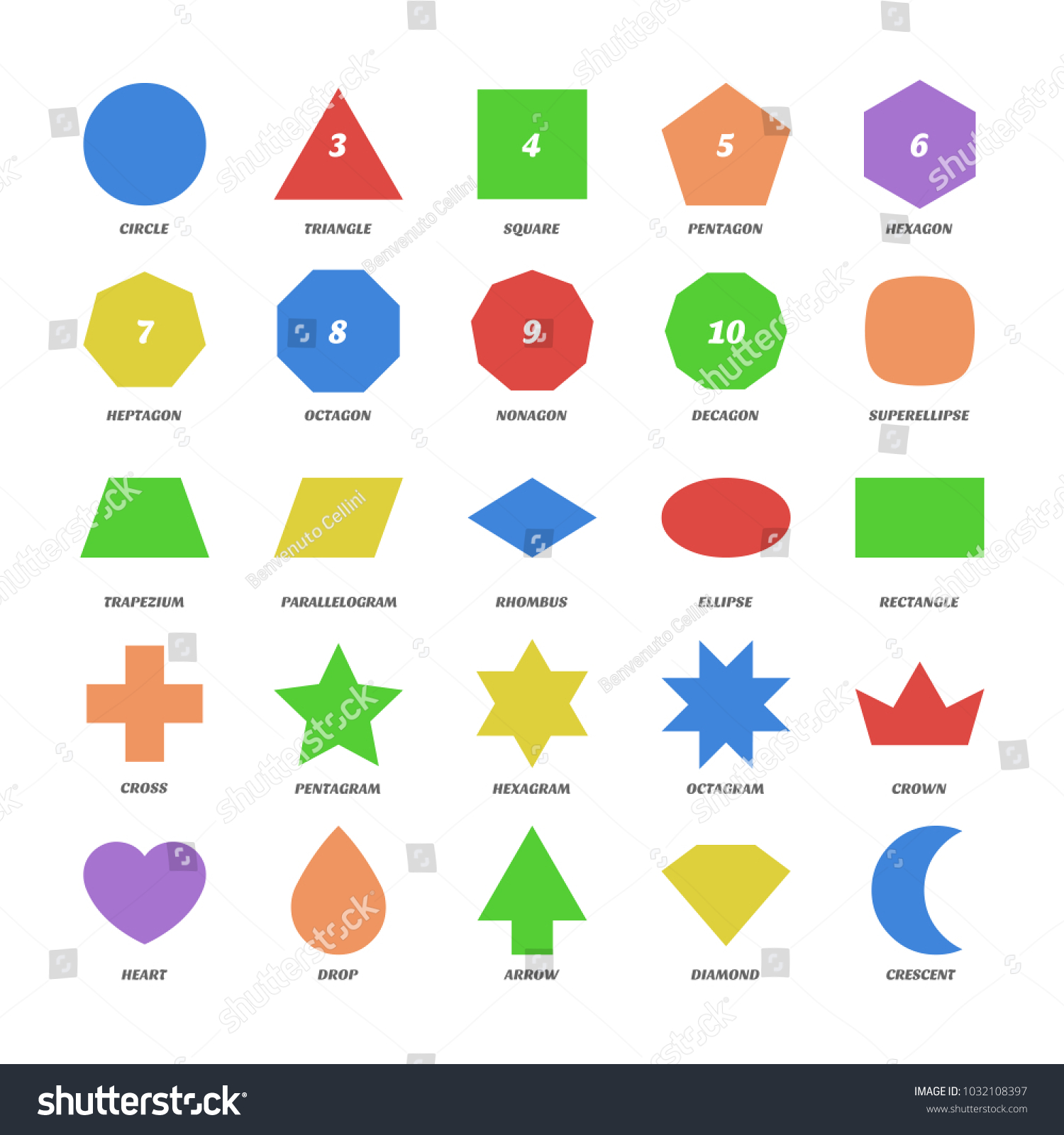 Big Color Set Vector Basic 2d: vector de stock (libre de regalías ...