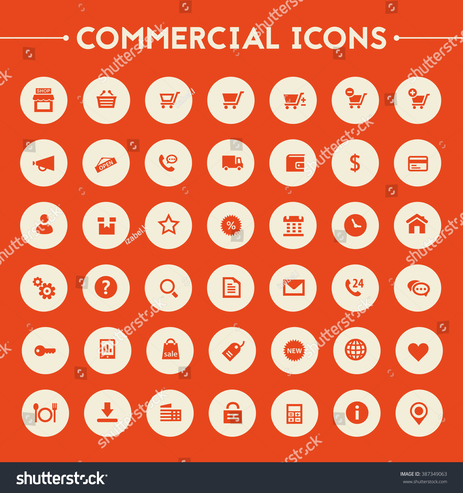 Big Commercial Icon Set Stockvector 387349063 - Shutterstock