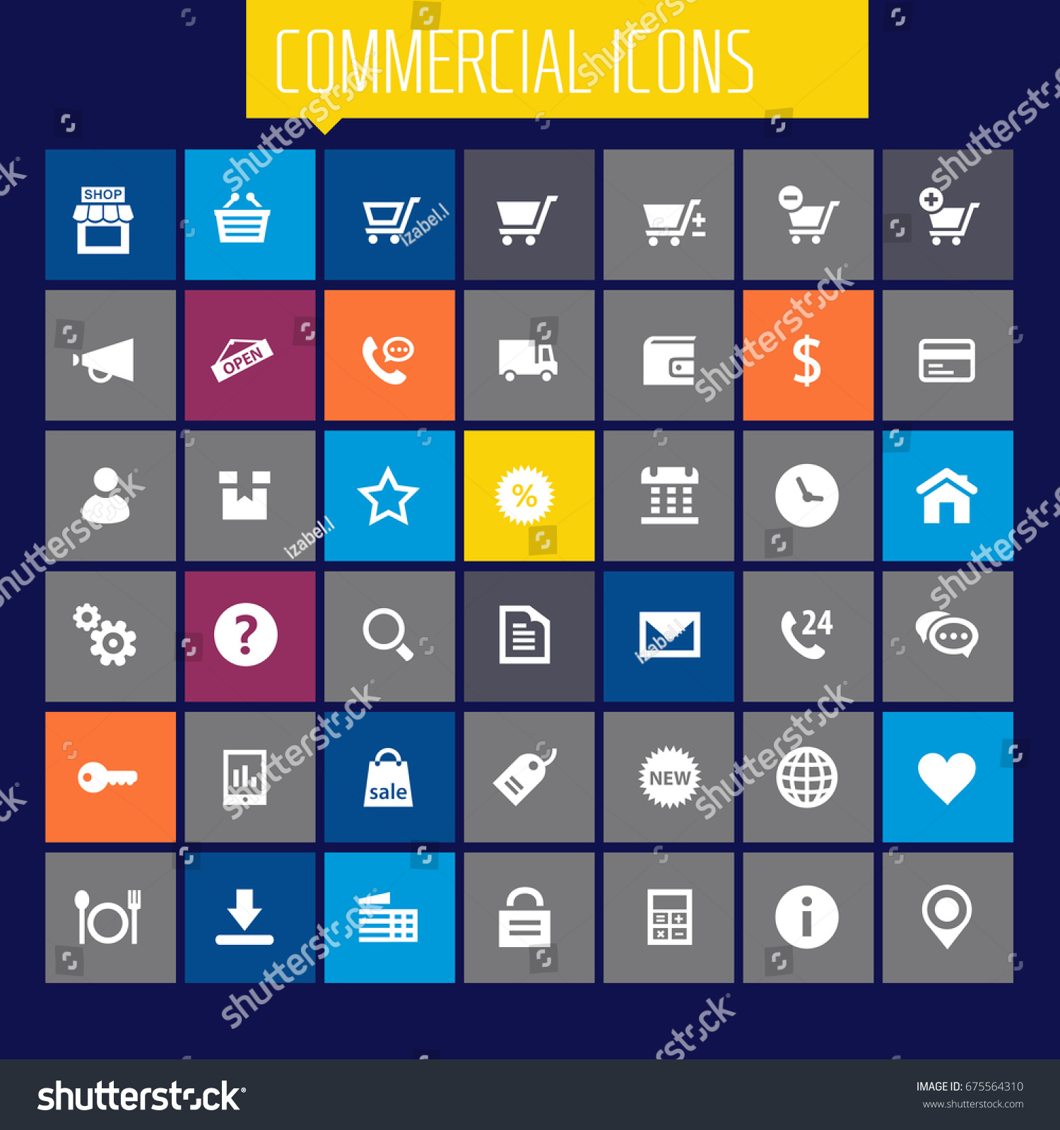 Big Commercial Icon Set Stock Vector (Royalty Free) 675564310 ...