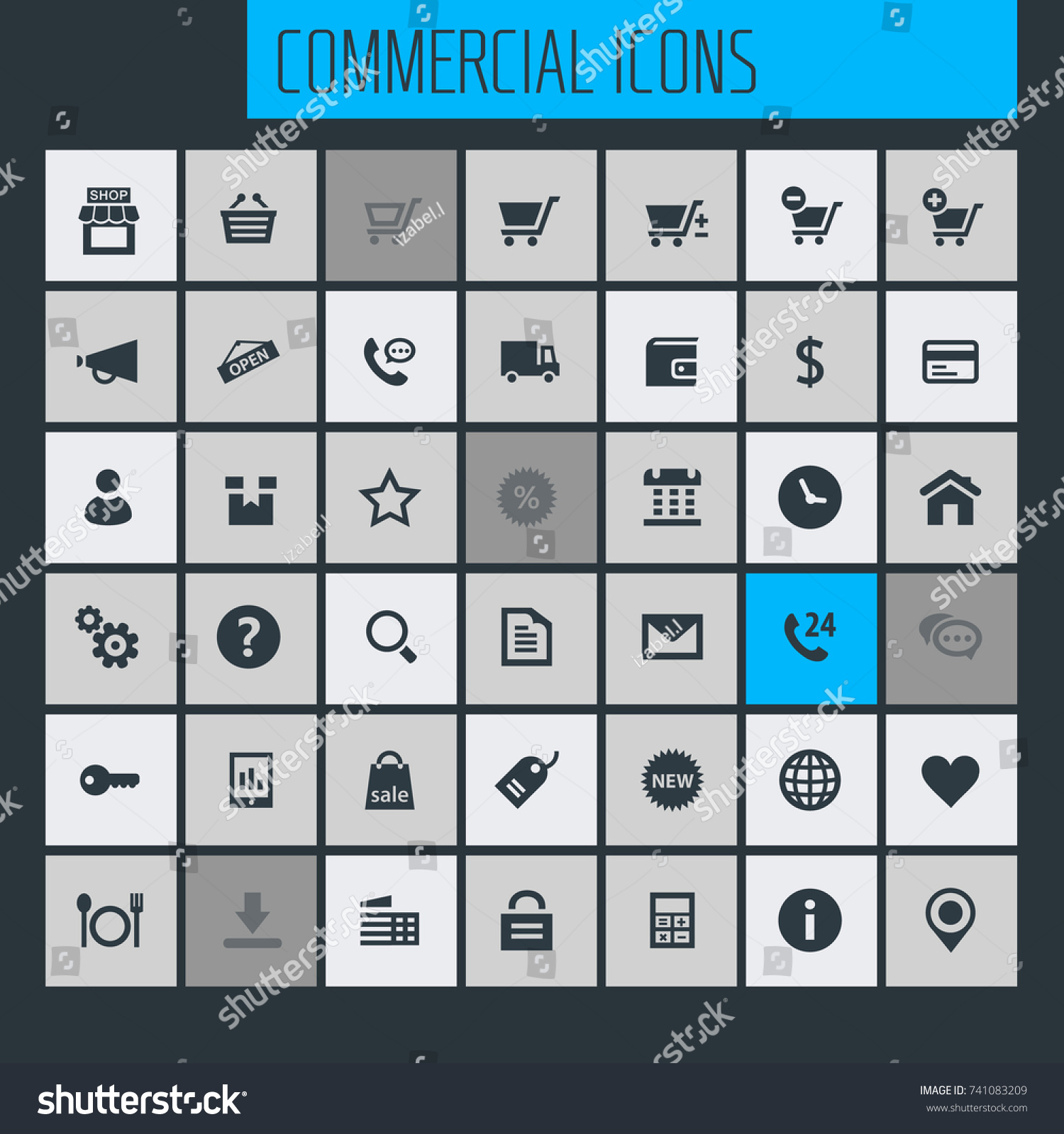 Big Commercial Icon Set Stock Vector (Royalty Free) 741083209