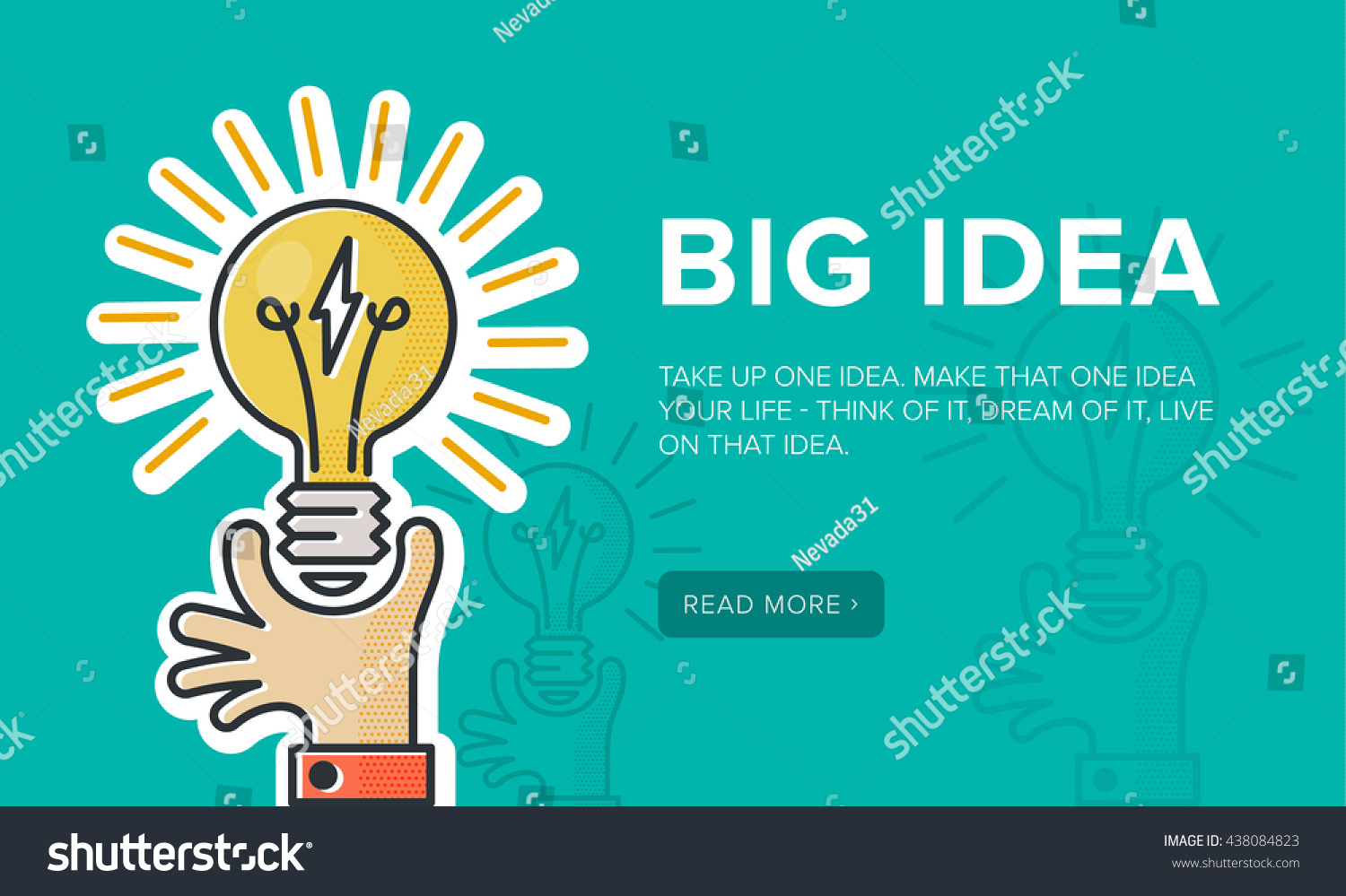 Big Creative Idea Banner Illustration Stock Vector (Royalty Free ...