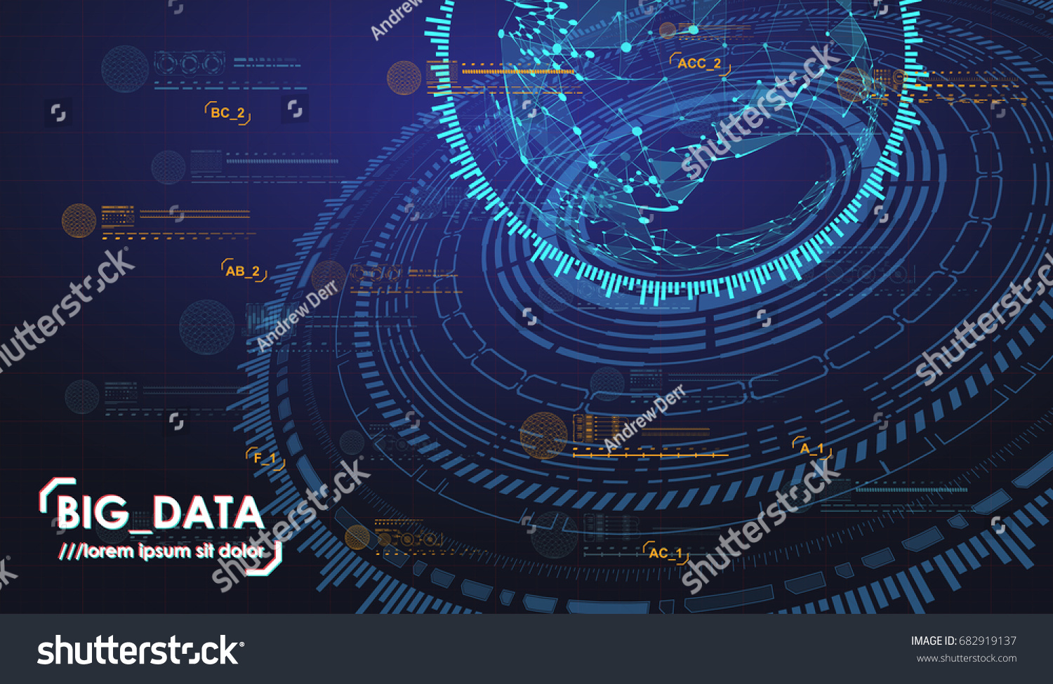 Big Data Abstract Visualization Futuristic Aesthetic Stock Vector ...