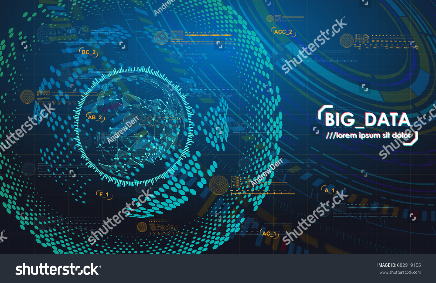 Big Data Abstract Visualization Futuristic Aesthetic Stock Vector ...