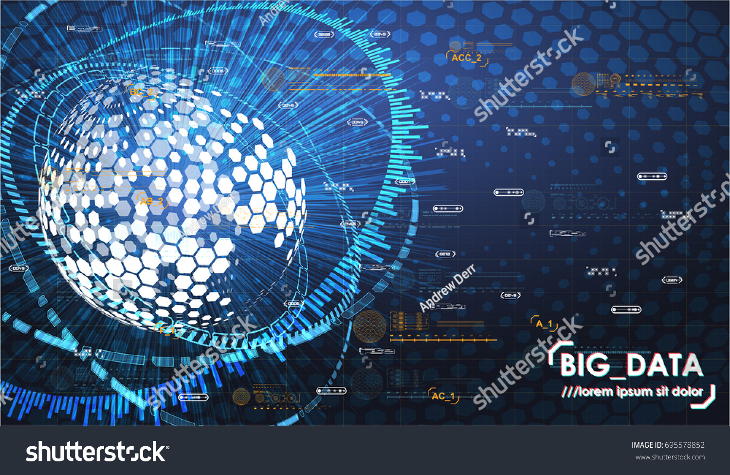 Big Data Abstract Visualization Futuristic Aesthetic Stock Vector ...