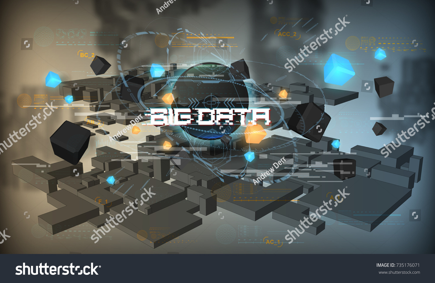 Big Data Abstract Visualization Futuristic Aesthetic Stock Vector ...