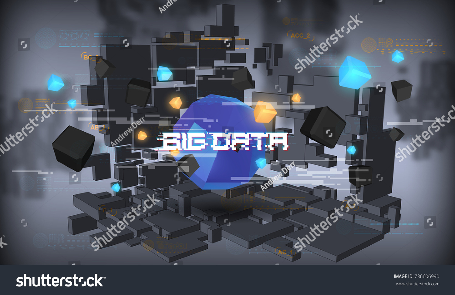 Big Data Abstract Visualization Futuristic Aesthetic Stock Vector ...