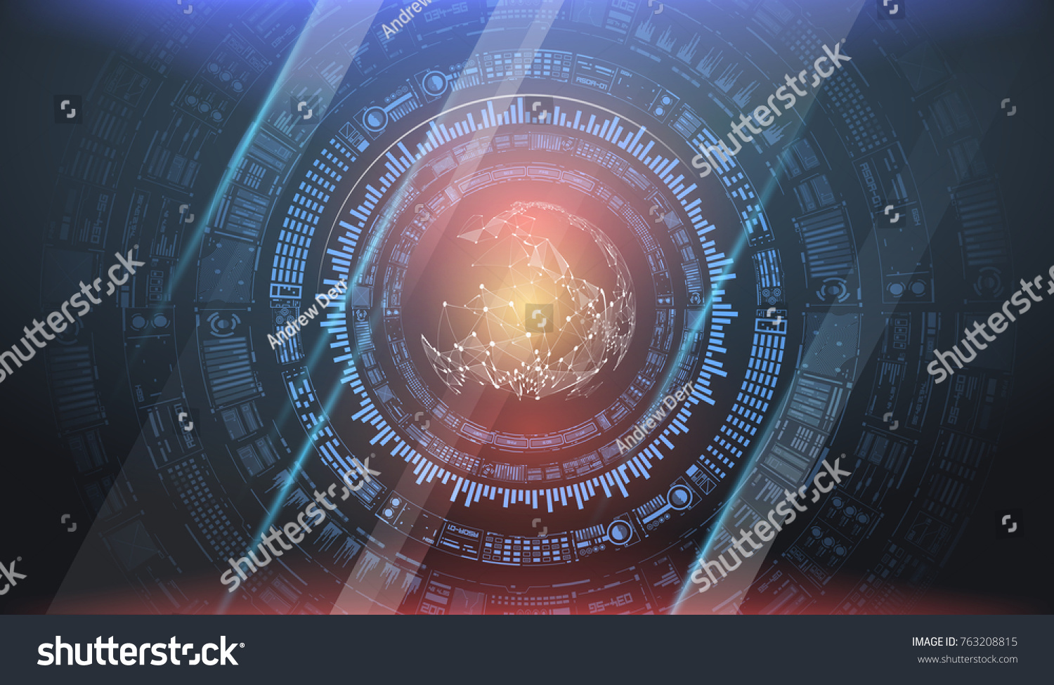 Big Data Abstract Visualization Futuristic Aesthetic Stock Vector ...
