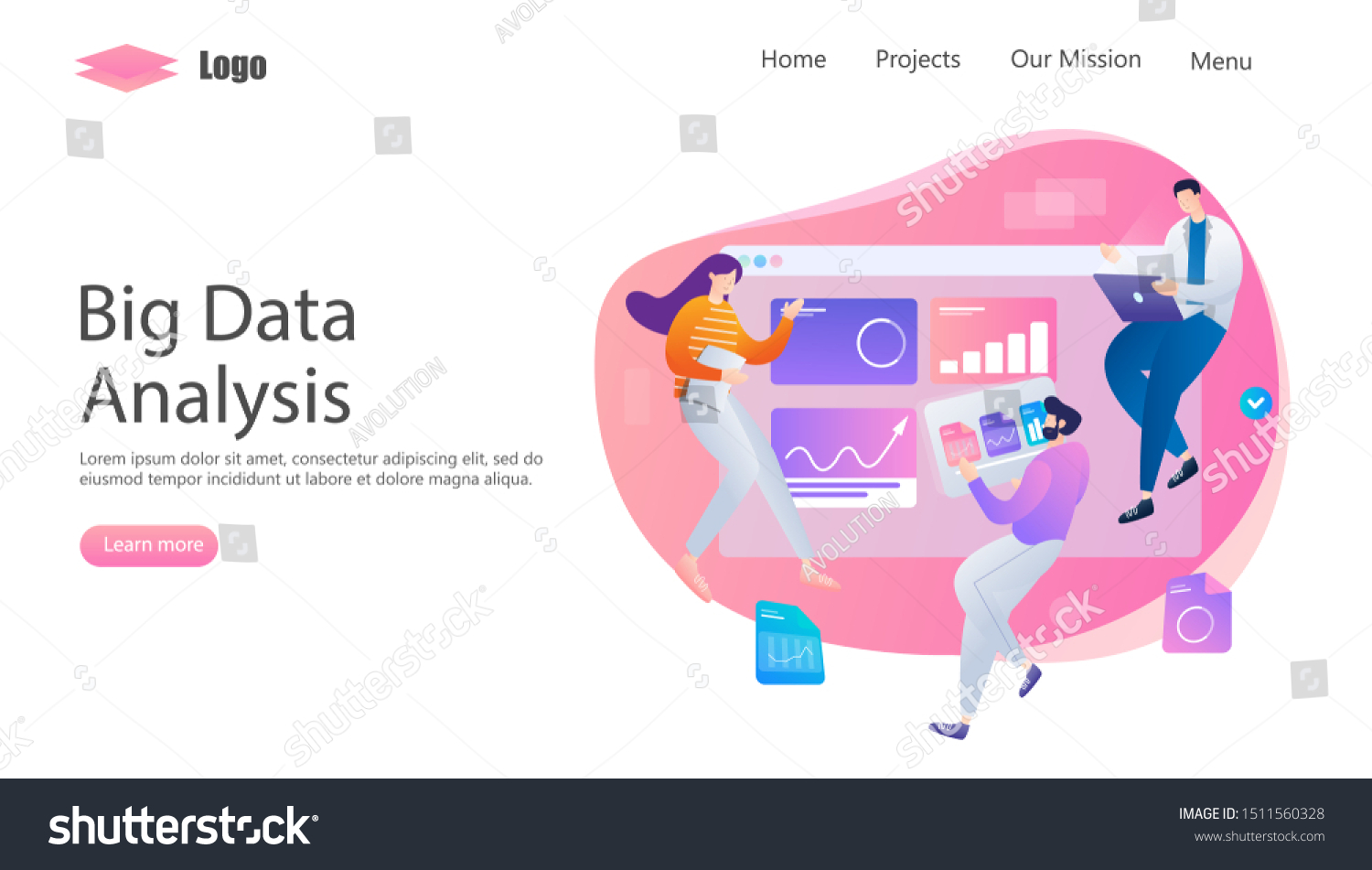 Big Data Analysis Vector Illustration Concept Stock Vector (Royalty ...