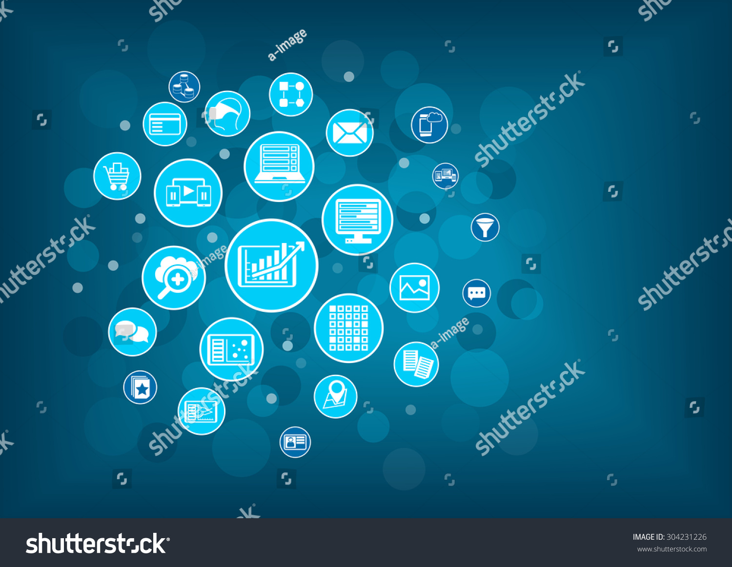 Big Data Analytics Background Concept Blue: เวกเตอร์สต็อก (ปลอดค่า ...