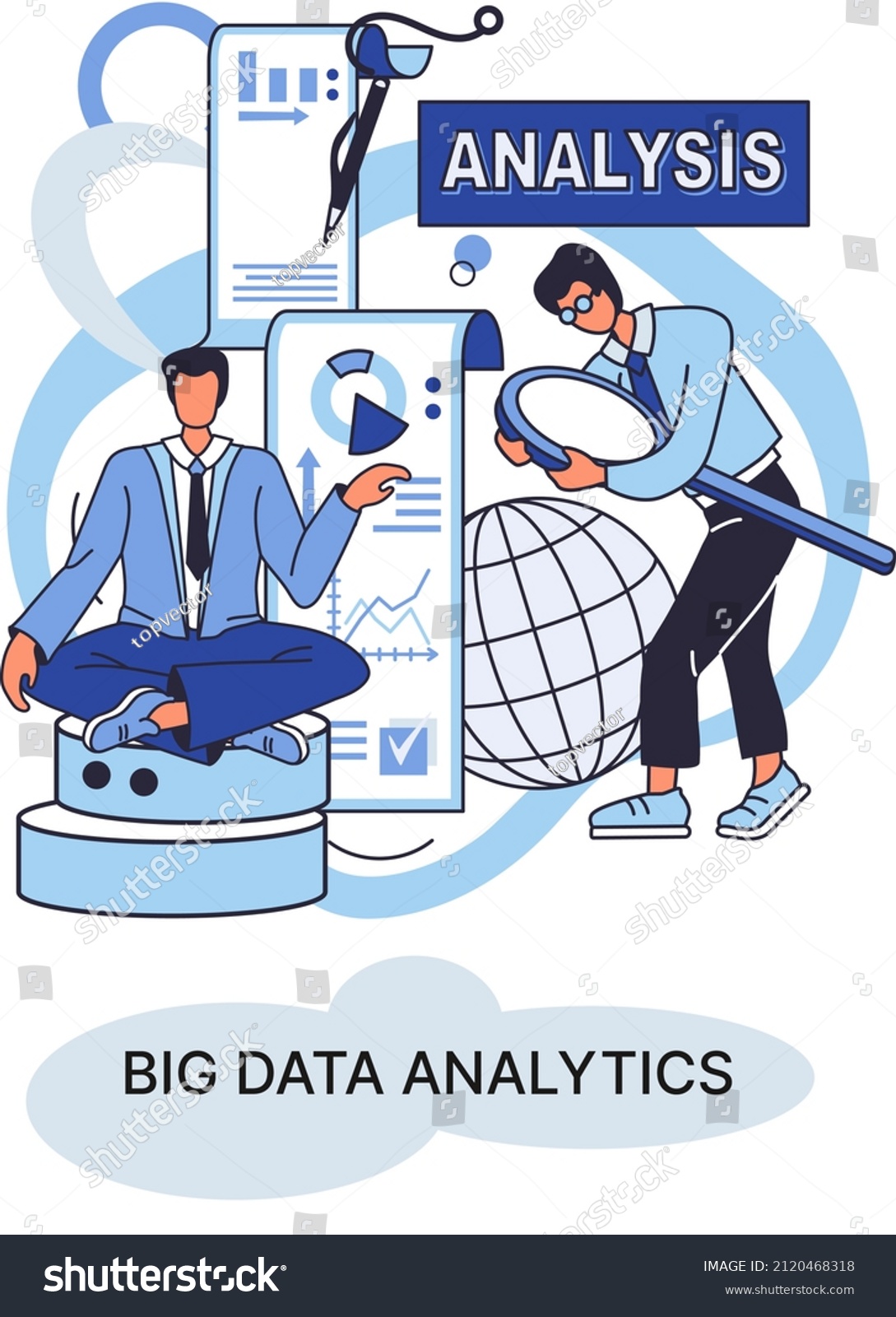 Big Data Analytics Process Analyzing Large Stock Vector (Royalty Free ...