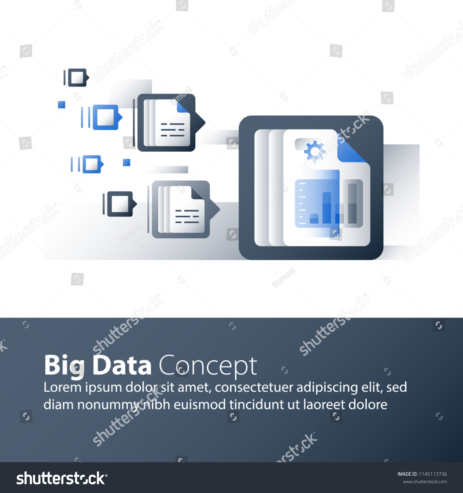 Big Data Analyzing Information Collection Processing Stock Vector ...