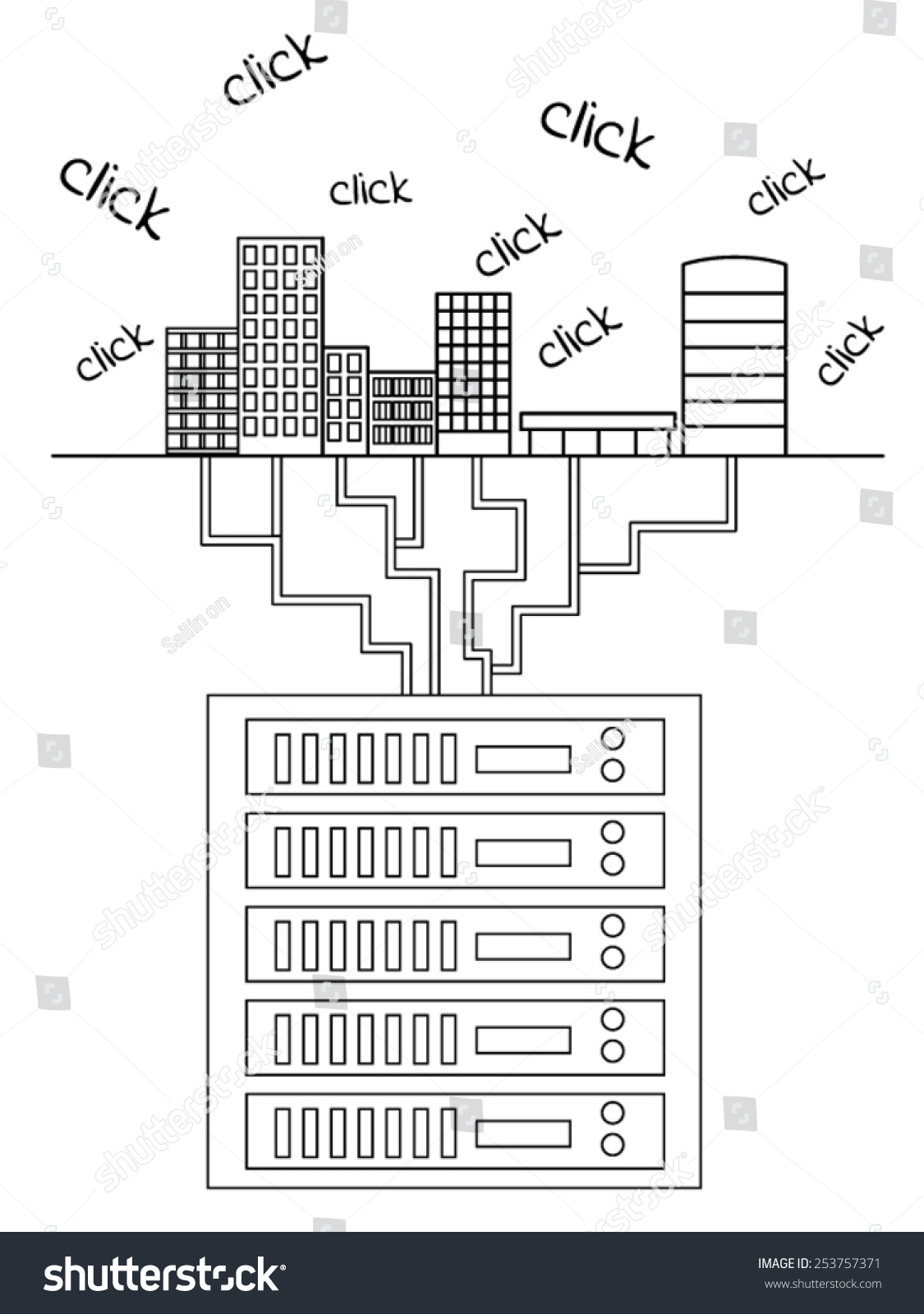 Big Data Collection Vector Illustration Stock Vector (Royalty Free ...