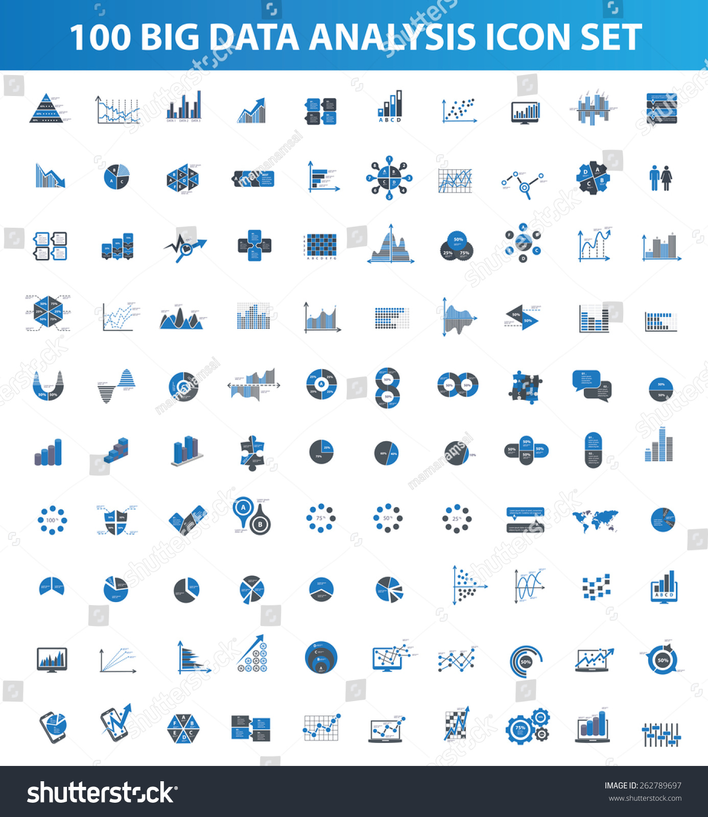 Big Datadata Analysis Icon Set Design Stock Vector (Royalty Free ...