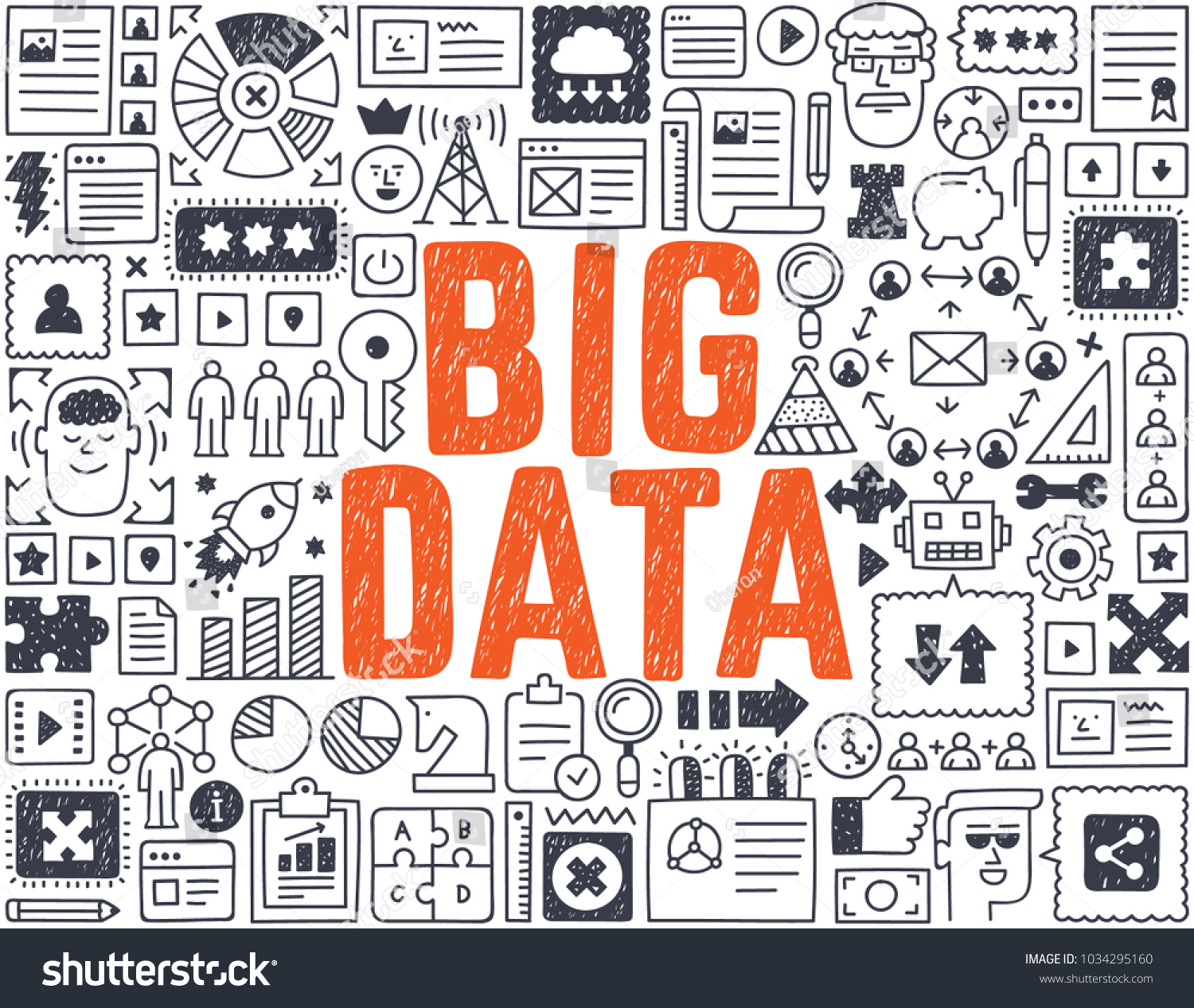 Stock vektor „Big Data Hand Drawn Vector Illustration“ (bez autorských ...