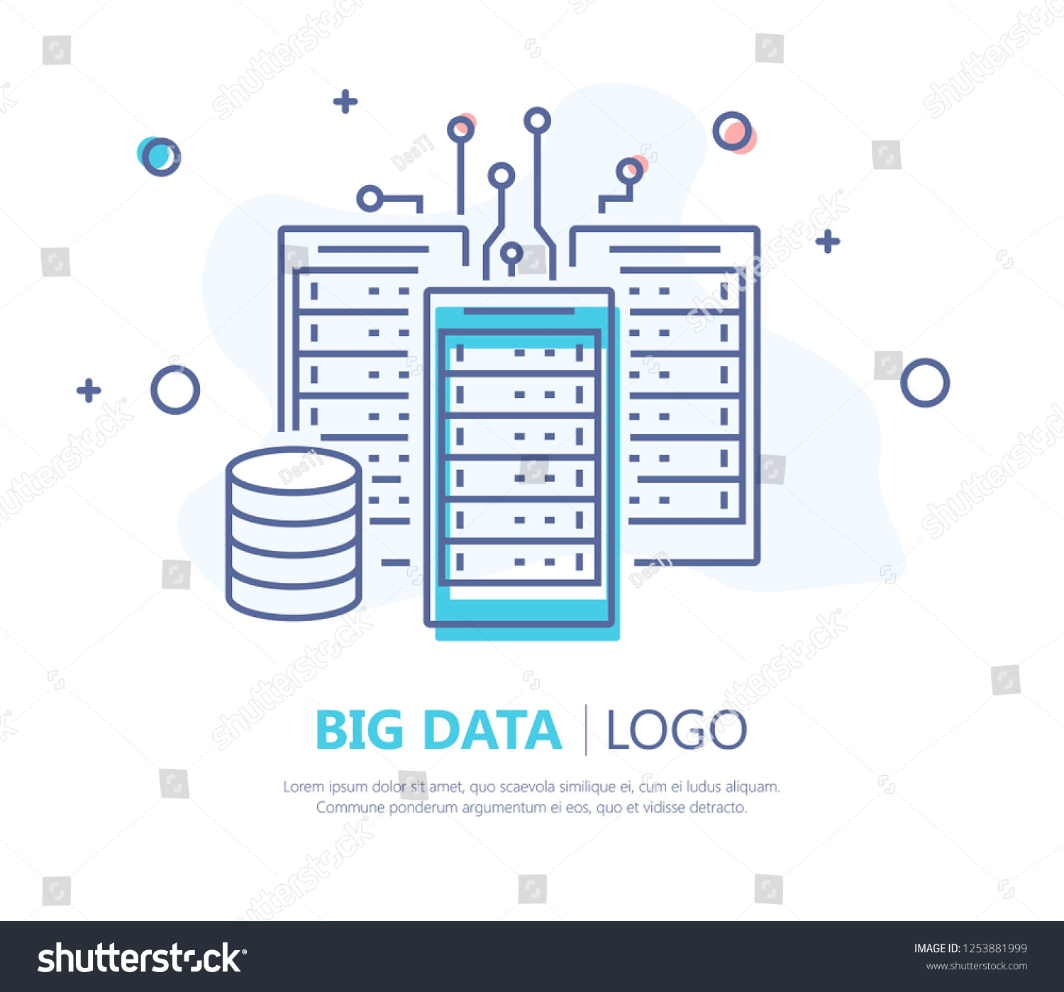 Big Data Icon Flat Design Vector Stock Vector (Royalty Free) 1253881999 ...