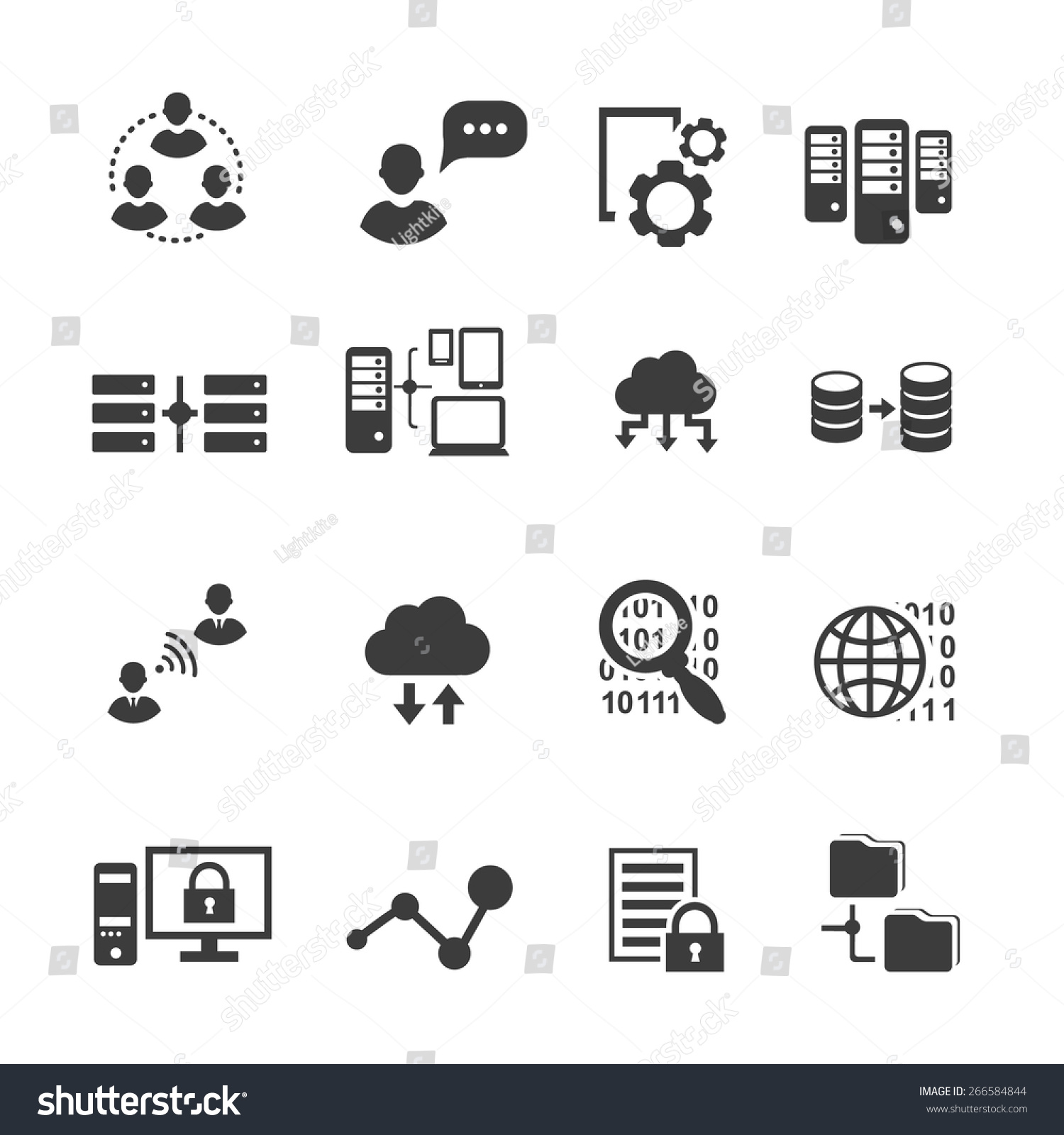 Big Data Icon Set Data Analytics 스톡 벡터 로열티 프리 266584844