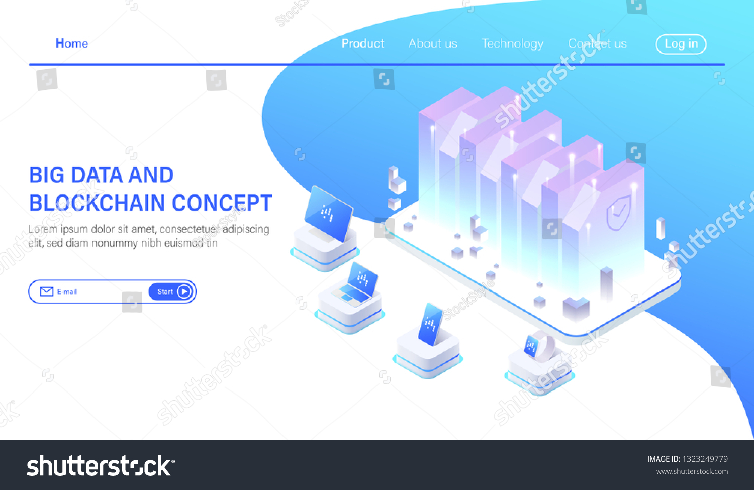Big Data Isometric Vector Illustration Abstract Stock Vector (Royalty Free) 1323249779 ...