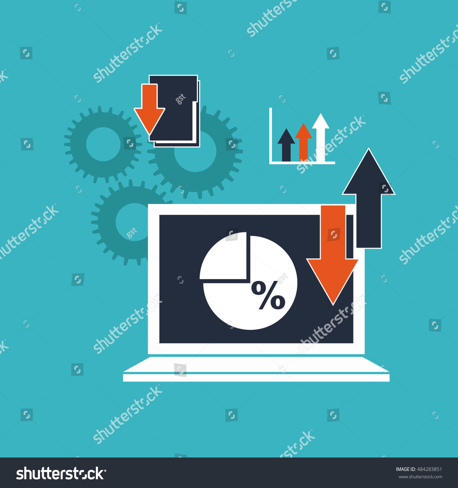 Big Data Management Icons Vector Illustration Stock Vector (Royalty ...