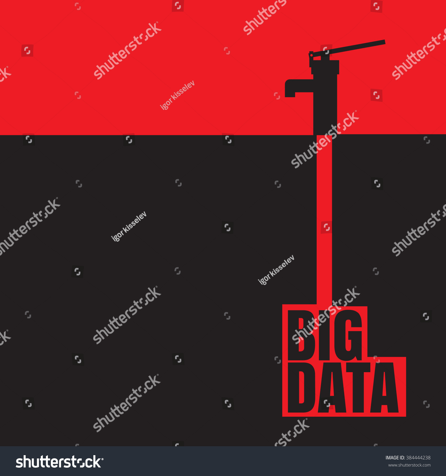 Big Data Pump Bring Deep Knowlege Stock Vector (Royalty Free) 384444238