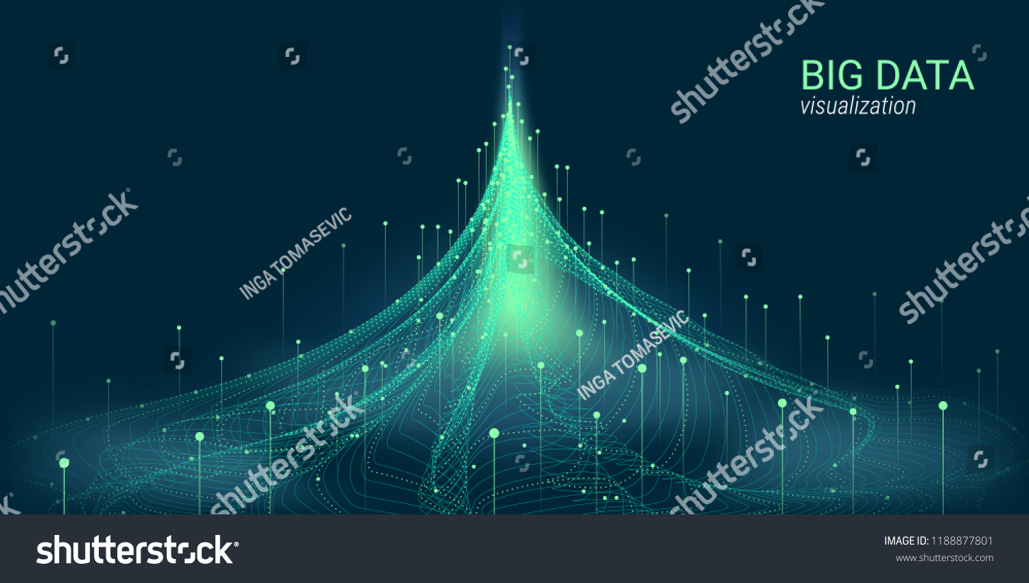 Big Data Vector Visualization 3d Futuristic Stock Vector (Royalty Free ...