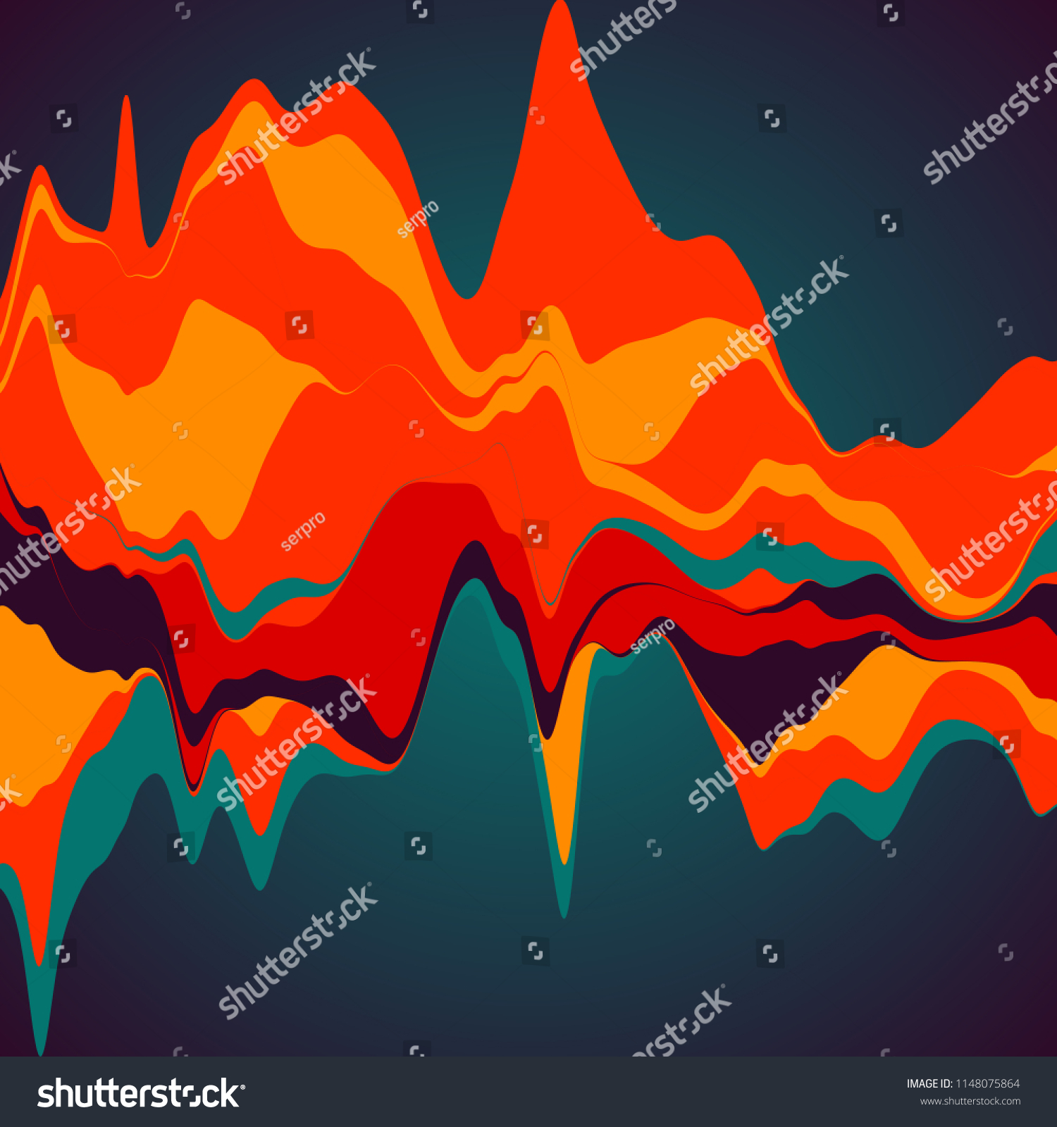 Big Data Visualization Streamgraph Futuristic Infographic Stock Vector ...