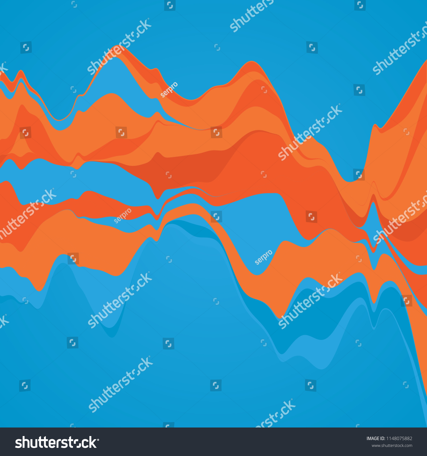 Big Data Visualization Streamgraph Futuristic Infographic Stock Vector ...