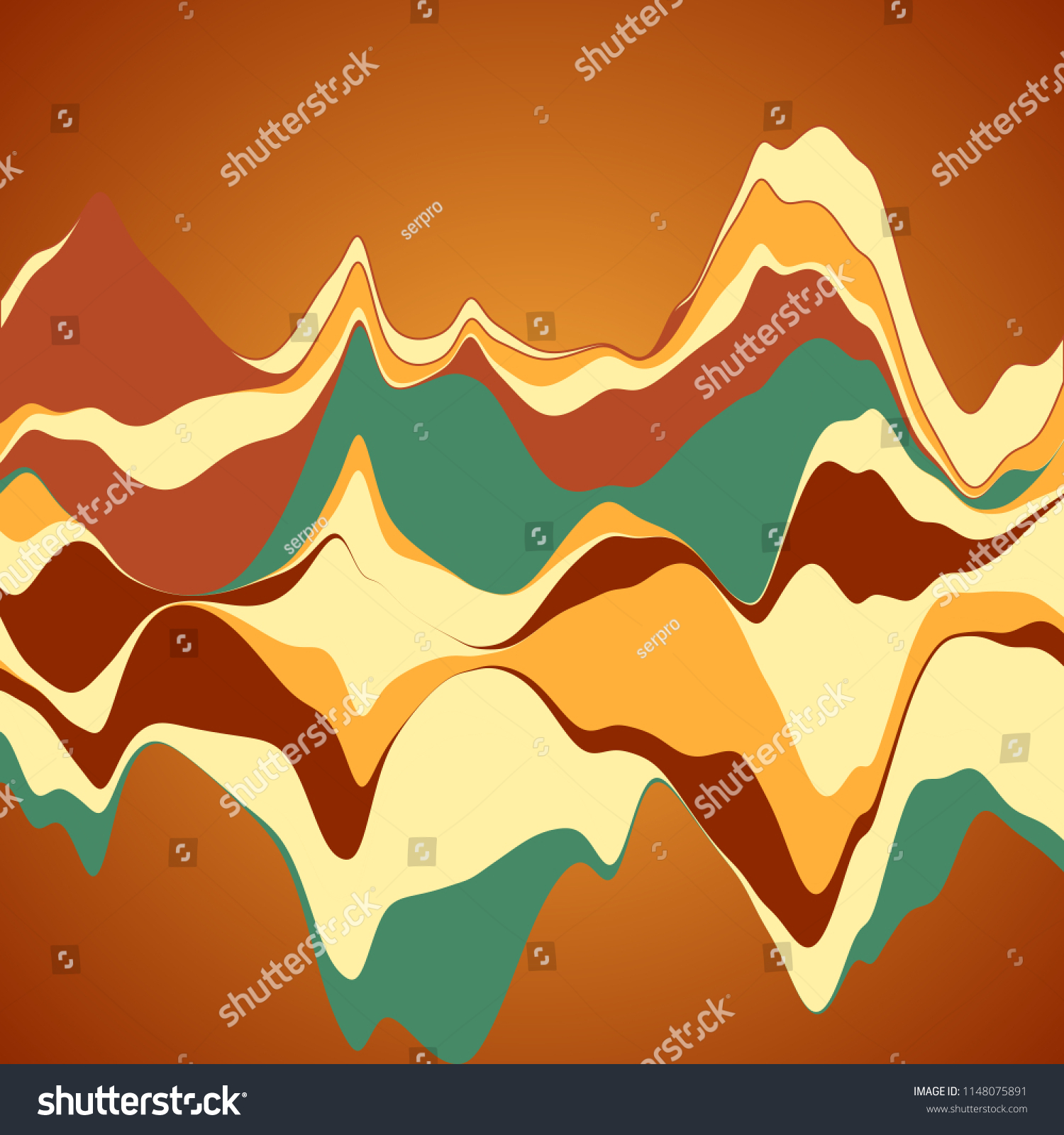 Big Data Visualization Streamgraph Futuristic Infographic: เวกเตอร์ ...