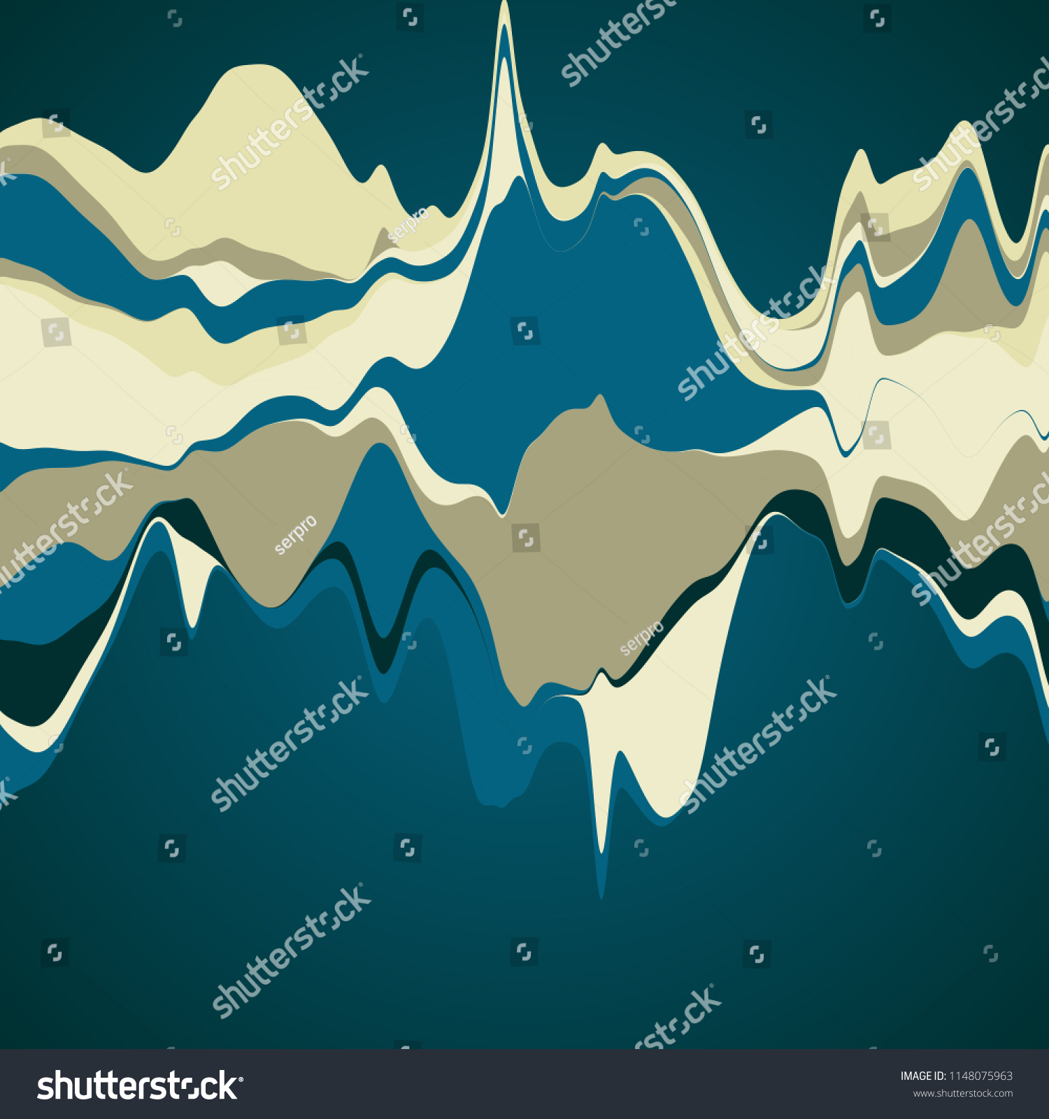 Big Data Visualization Streamgraph Futuristic Infographic: vector de ...