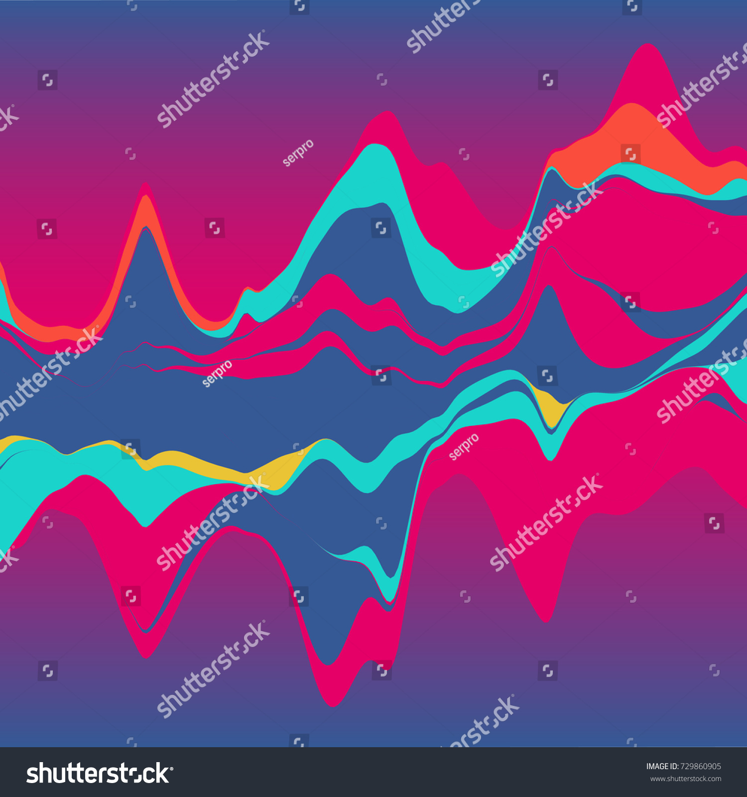 Big Data Visualization Streamgraph Futuristic Infographic: เวกเตอร์ ...