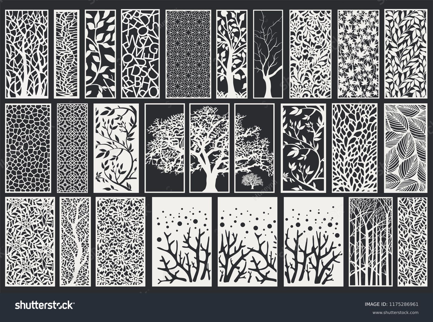 Big Decorative Laser Cut Set Stock Vector (Royalty Free) 1175286961 ...