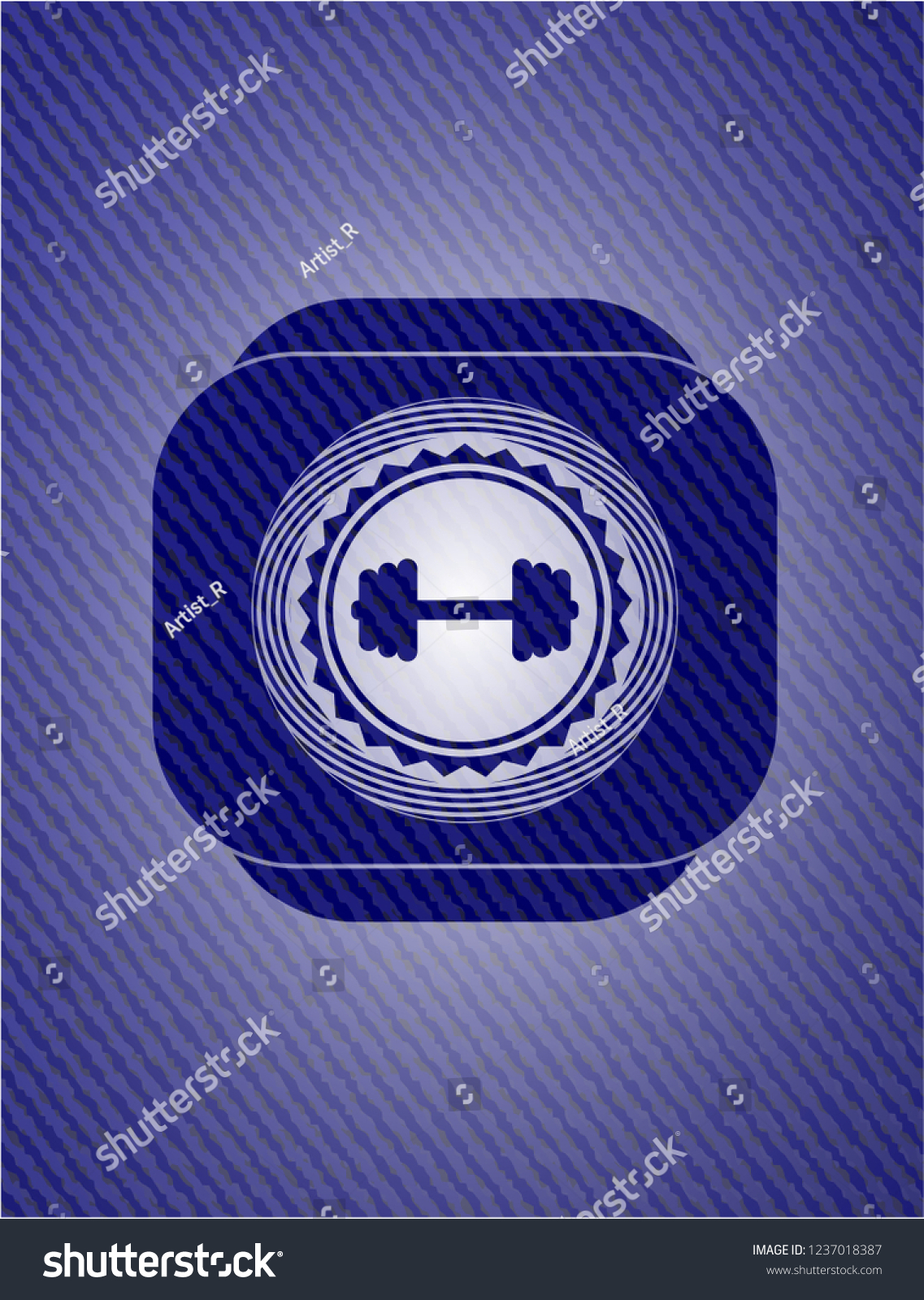 Big Dumbbell Icon Jean Texture Stock Vector (Royalty Free) 1237018387 ...