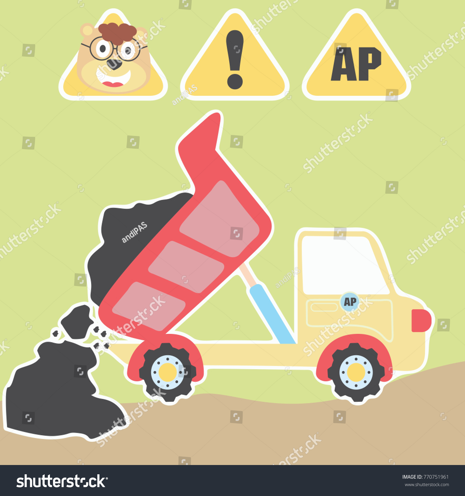 Big Dump Truck Vector Cartoon Stock Vector (Royalty Free) 770751961 ...