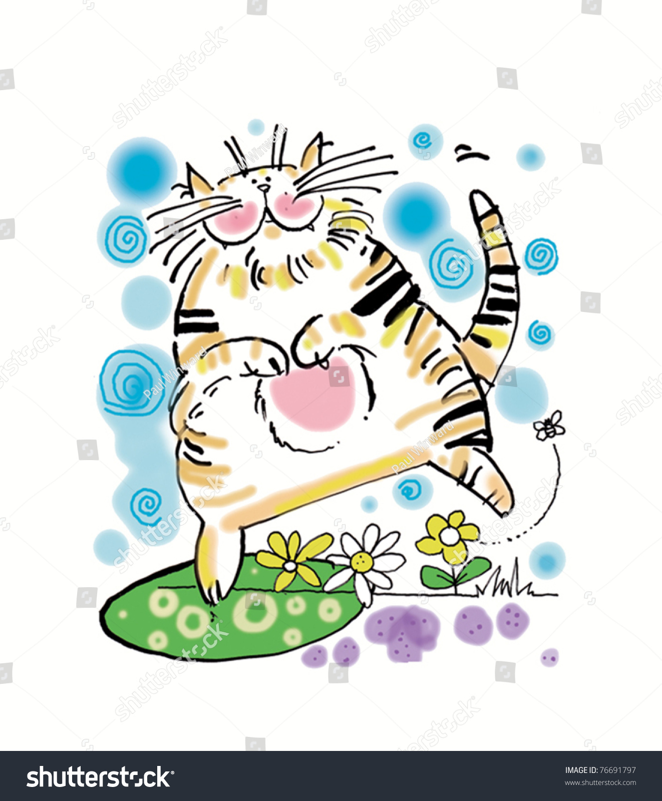 Big Fat Dancing Cat Stock Vector (Royalty Free) 76691797