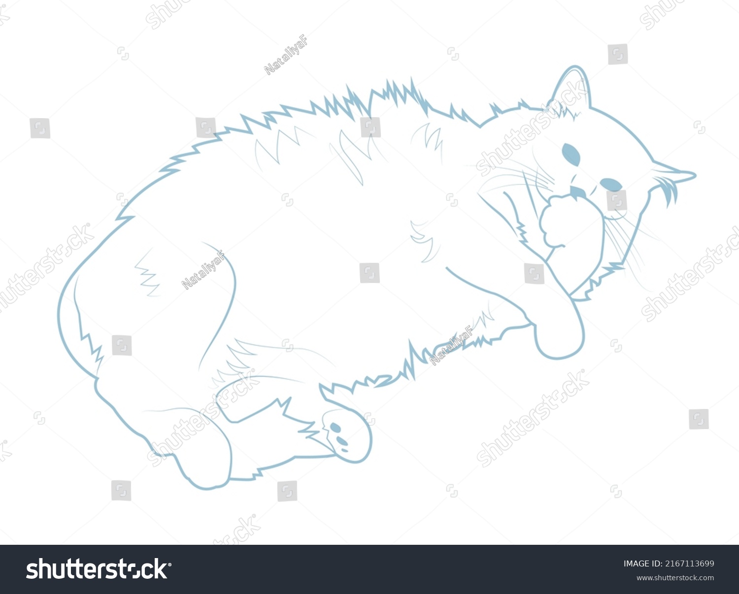 Big Fat Fluffy Cat Vector Illustration Stock Vector (Royalty Free ...