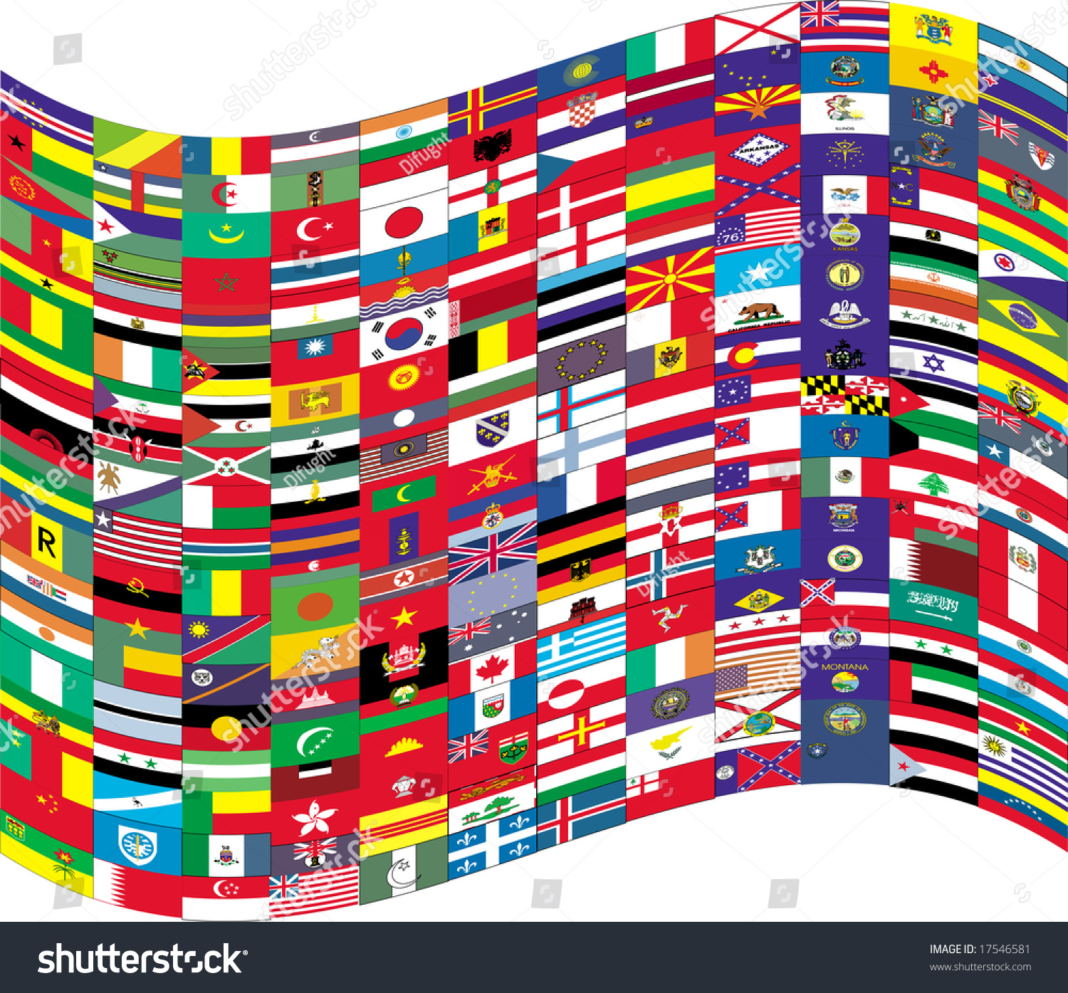 Big Flag Small Flags Stock Vector (Royalty Free) 17546581 | Shutterstock