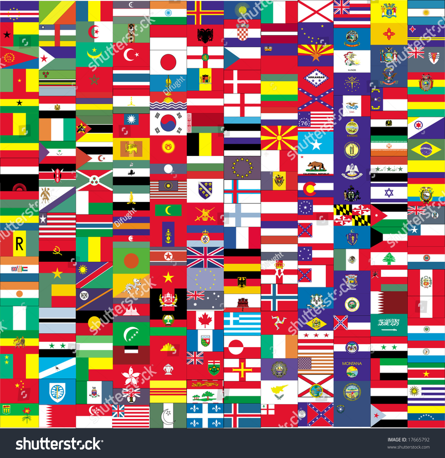 Big Flag Small Flags: vector de stock (libre de regalías) 17665792 ...