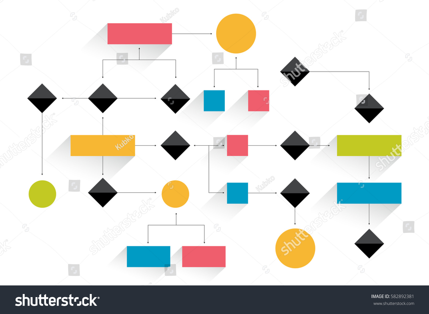 Big Flowchart Geometric Scheme Presentation Infographics Stock Vector ...