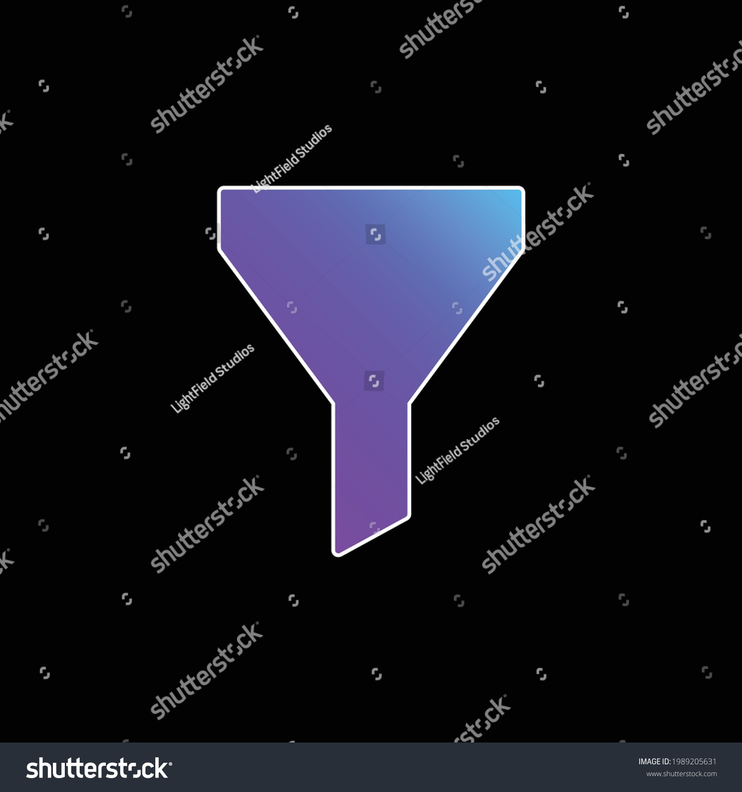 Big Funnel Blue Gradient Vector Icon Stock Vector (Royalty Free) 1989205631