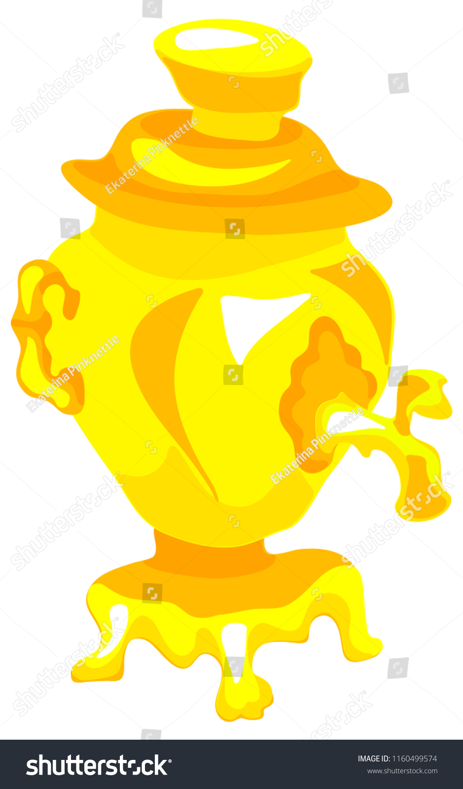 Big Golden Samovar Vector Graphics Stock Vector (Royalty Free) 1160499574