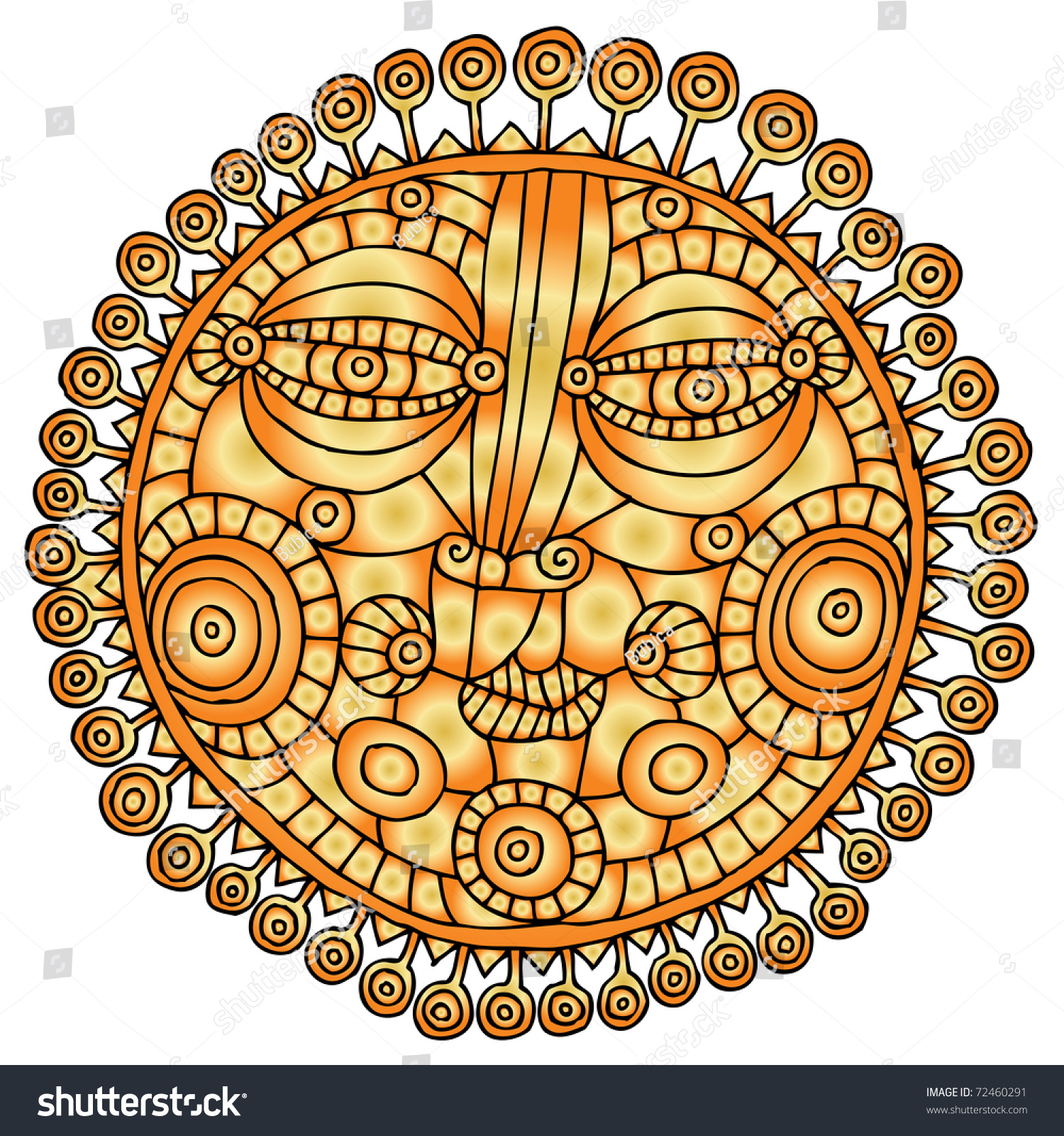 Big Golden Sun Stock Vector (Royalty Free) 72460291 | Shutterstock