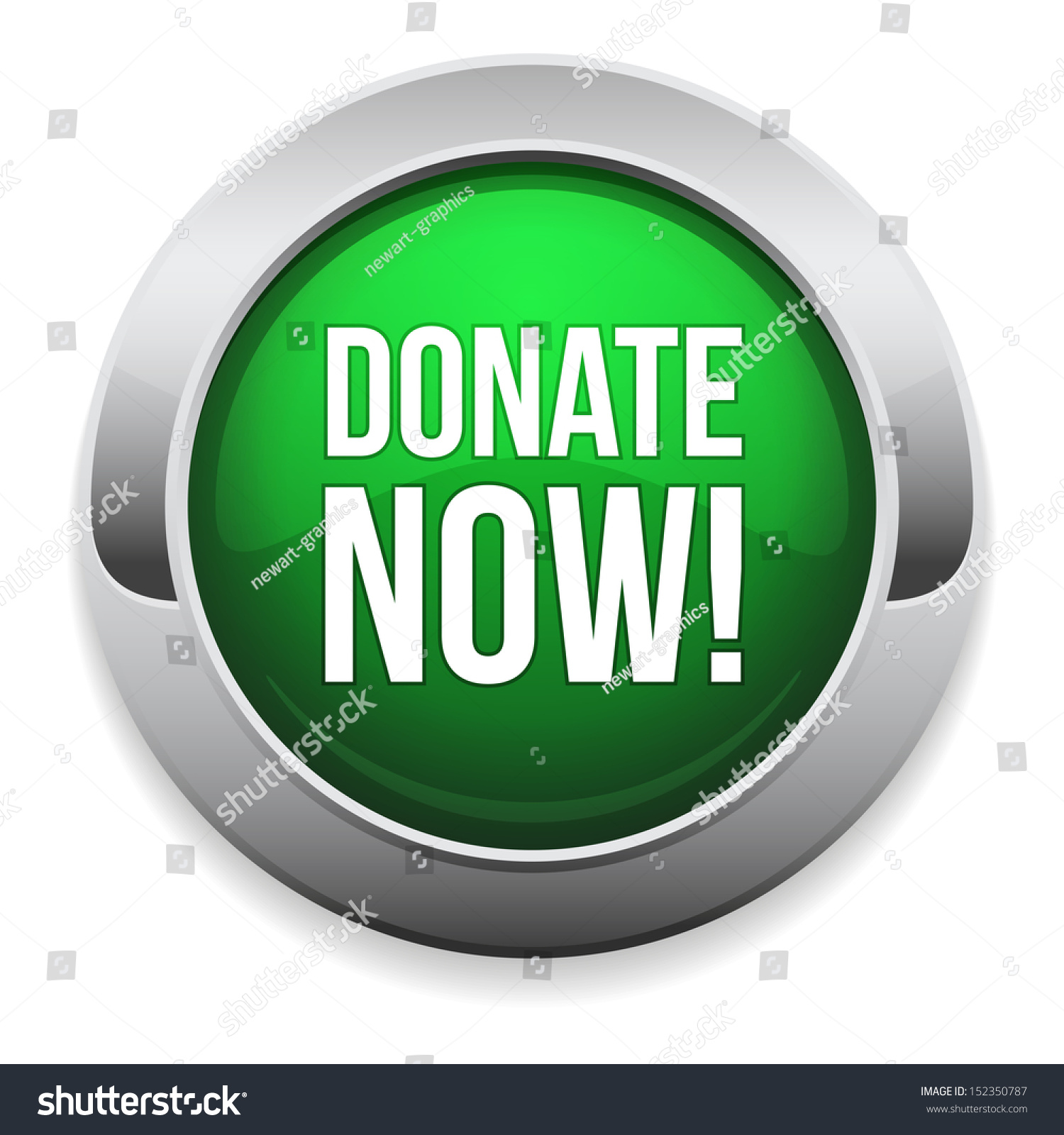 Big Green Donate Now Button Stock Vector (Royalty Free) 152350787