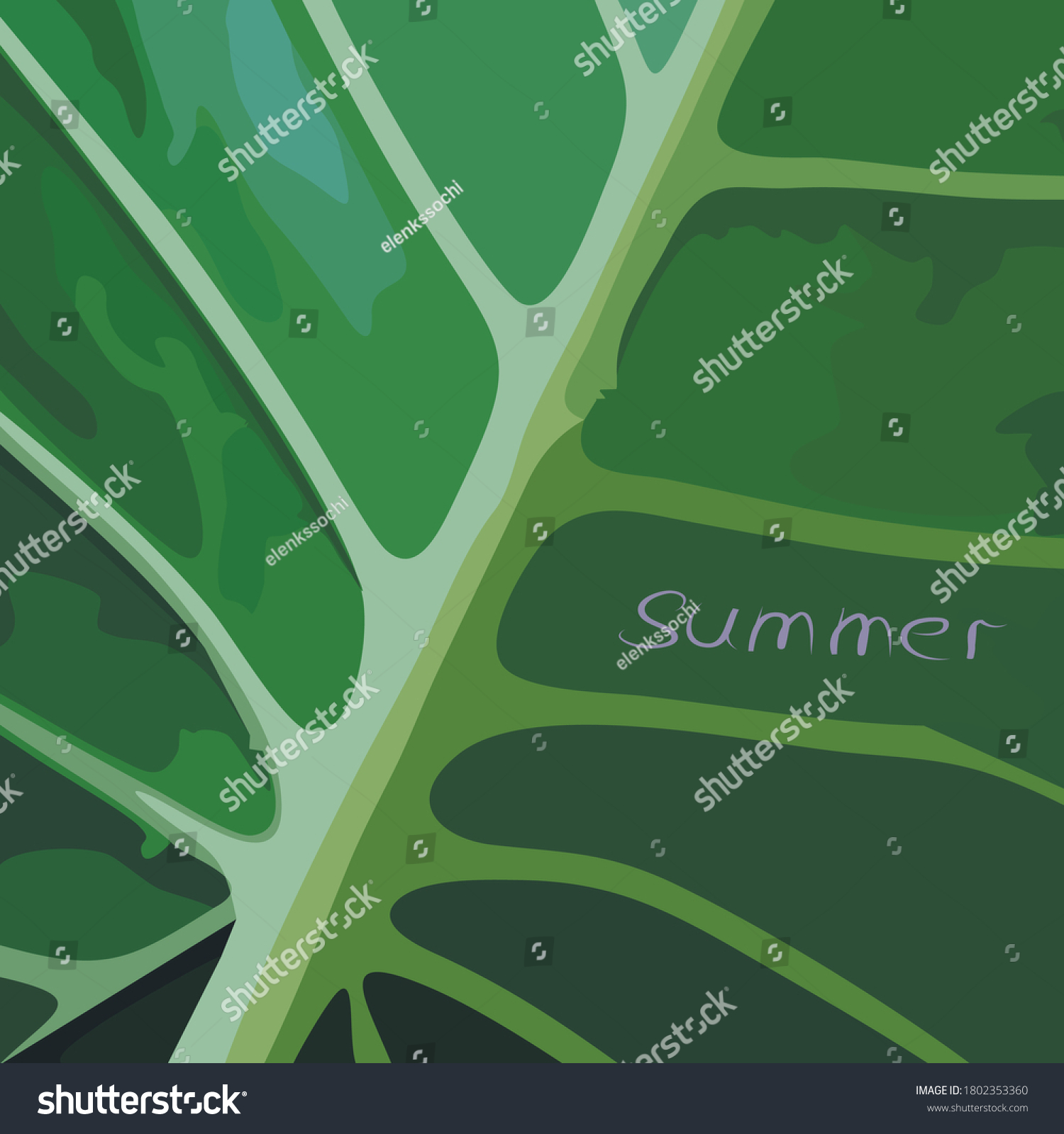 Big Green Leaf Vector Illustration Stock Vector (Royalty Free ...