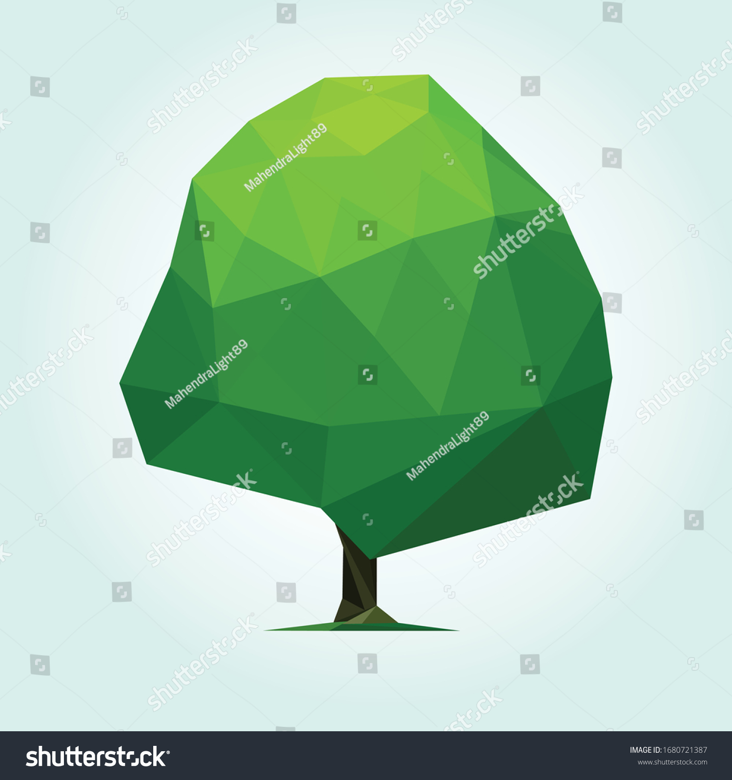 Big Green Tree Vector Design Stock Vector (Royalty Free) 1680721387 ...