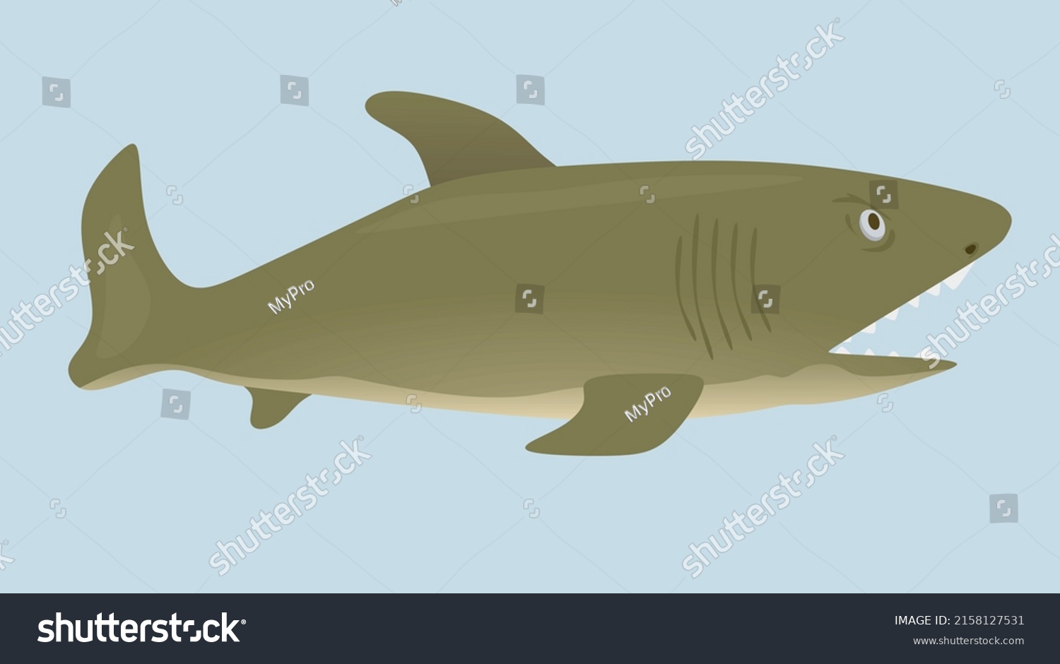 Big Grey Fish Vector Illustration Stock Vector (Royalty Free ...