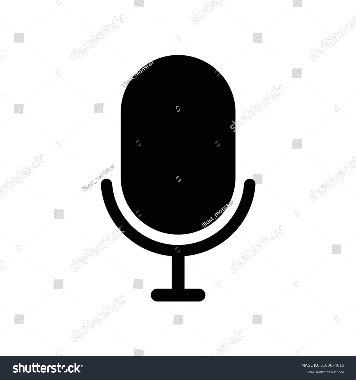 Big Head Microphone Icon Vector Stock Vector (Royalty Free) 2100674815