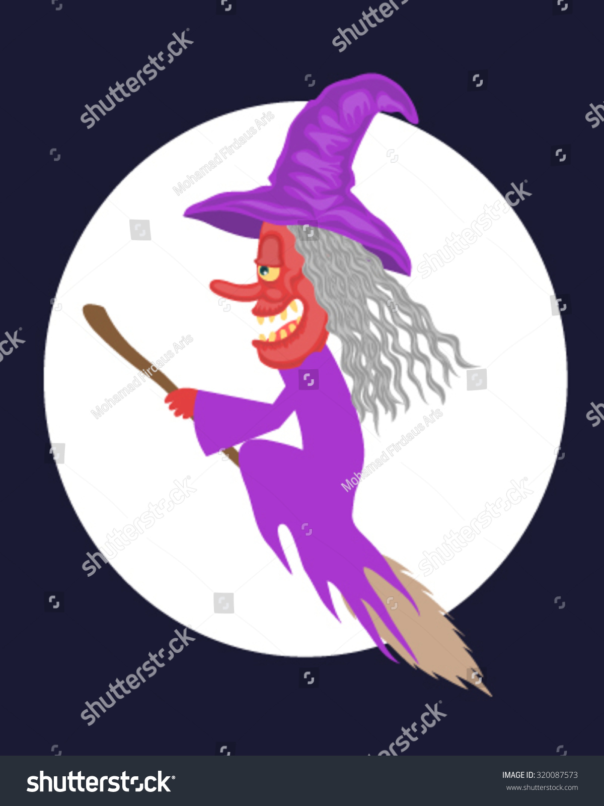 Big Head Witch Cartoon Stock Vector (Royalty Free) 320087573