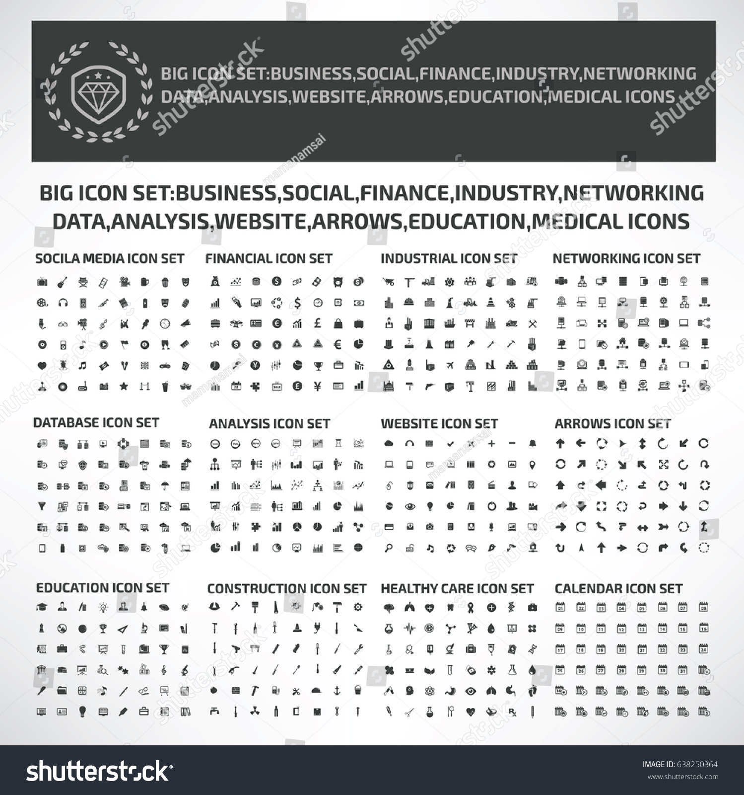 Big Icon Set Designclean Vector Stock Vector (Royalty Free) 638250364 ...