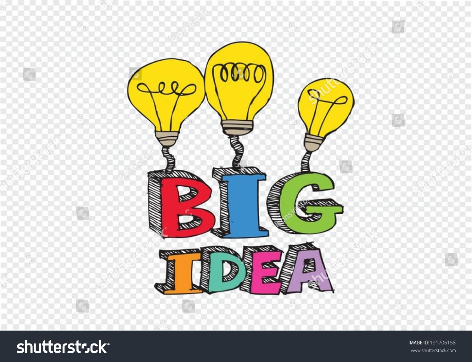 Big Idea Light Bulb Illustration Icon Stock Vector (Royalty Free) 191706158